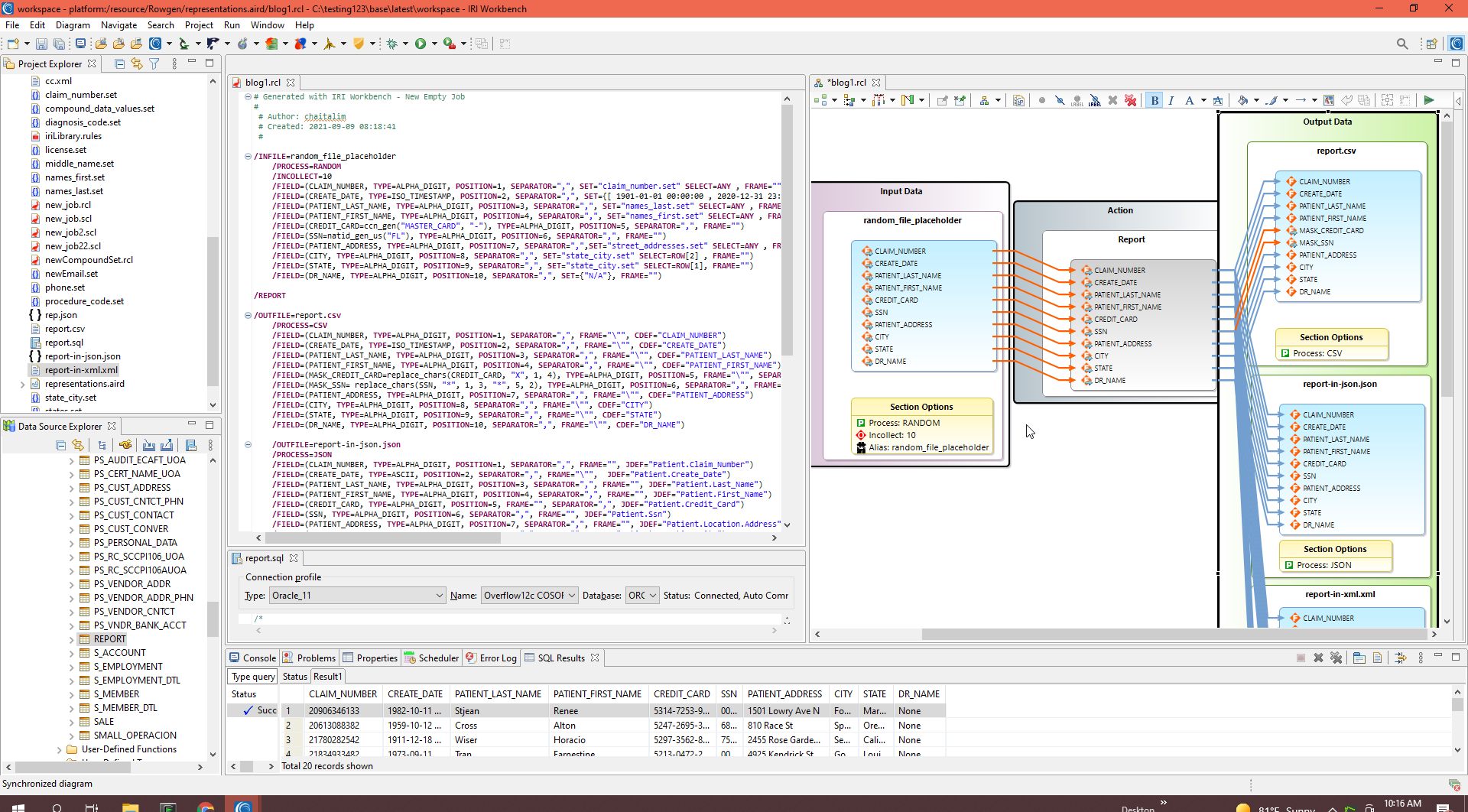 Creating CSV JSON XML And RDB Test Data IRI