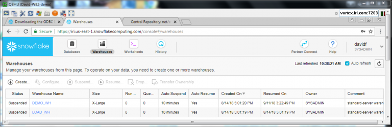 Connecting Snowflake AWS DB and IRI Workbench - IRI
