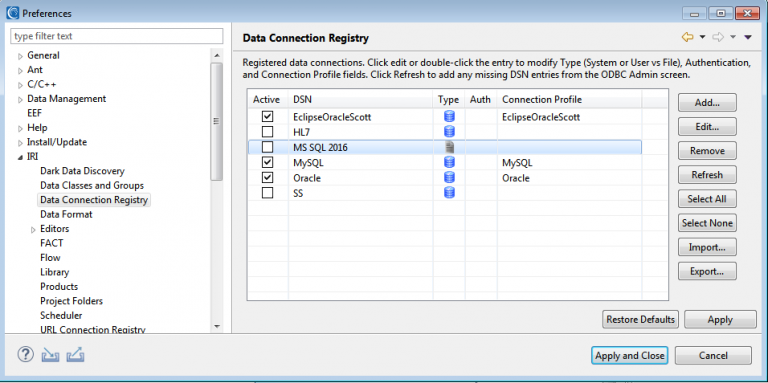 Connecting MS SQL to IRI Workbench - IRI