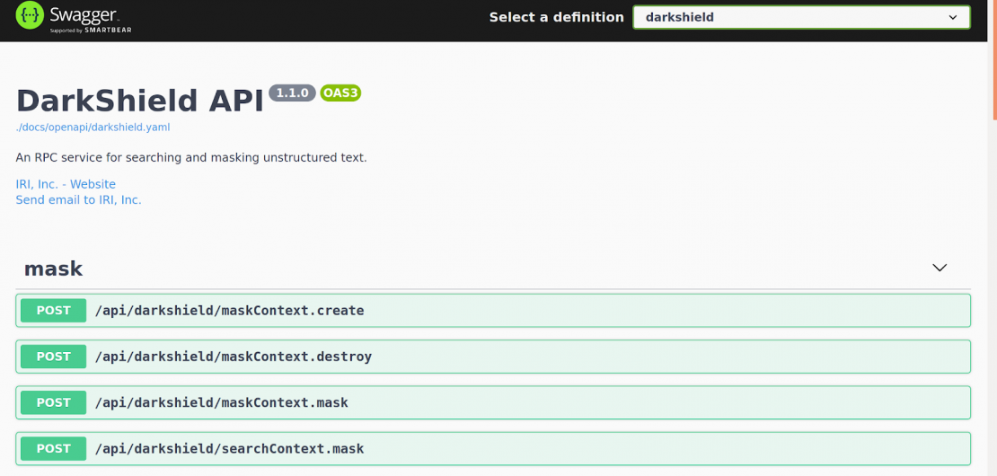IRI DarkShield RPC API - IRI