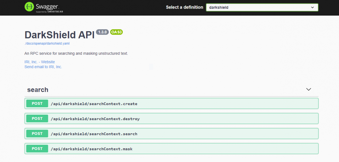 IRI DarkShield RPC API - IRI