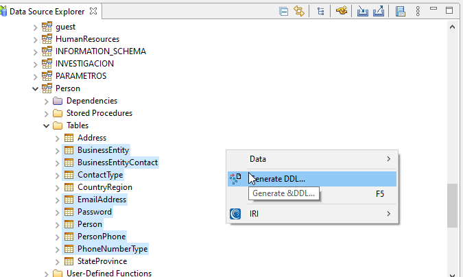 Creating New Tables in IRI Workbench - IRI