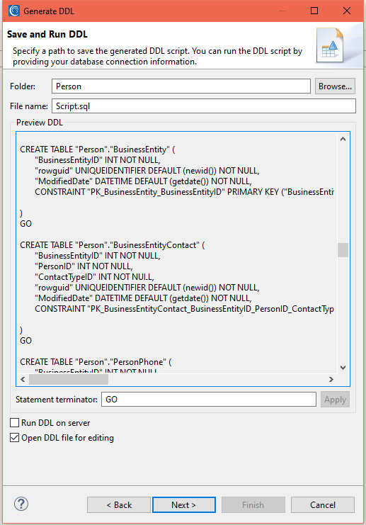 Creating New Tables in IRI Workbench - IRI
