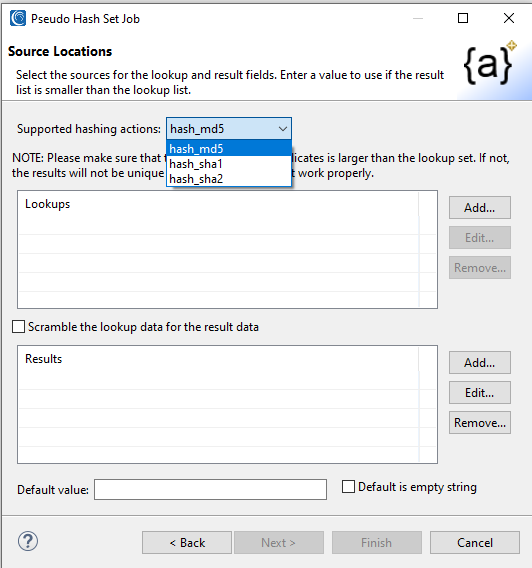 Pseudonym Hash Set (File) Creation Wizard - IRI