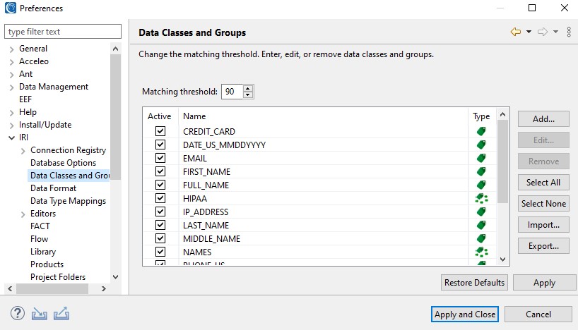 Importing Data Classes into the New IRI Workbench - IRI