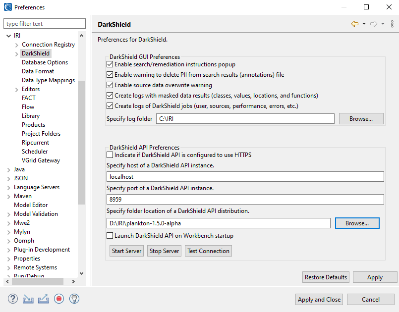 Masking RDB Data in the DarkShield GUI - IRI