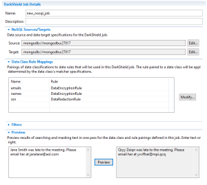 Masking NoSQL DB PII in the DarkShield GUI - IRI
