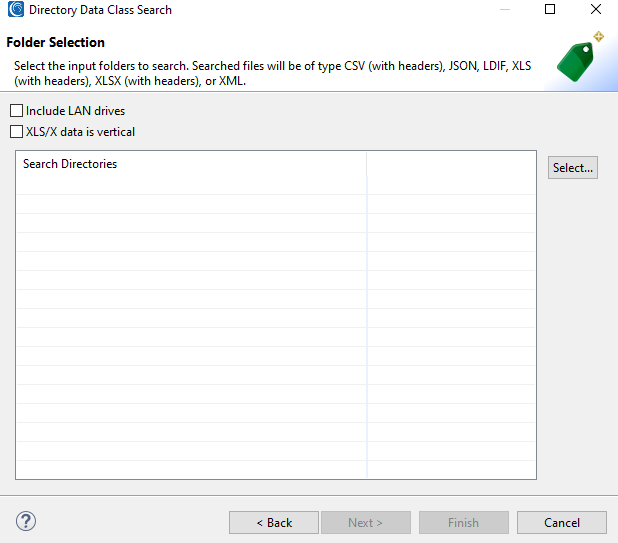 Directory Data Class Search Wizard - IRI
