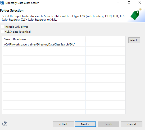 Directory Data Class Search Wizard - IRI